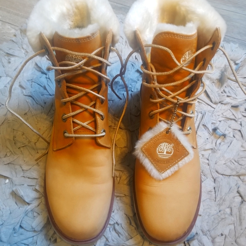Rare And Vintage Timberland Boots With Fur Trim. Tan … - Gem